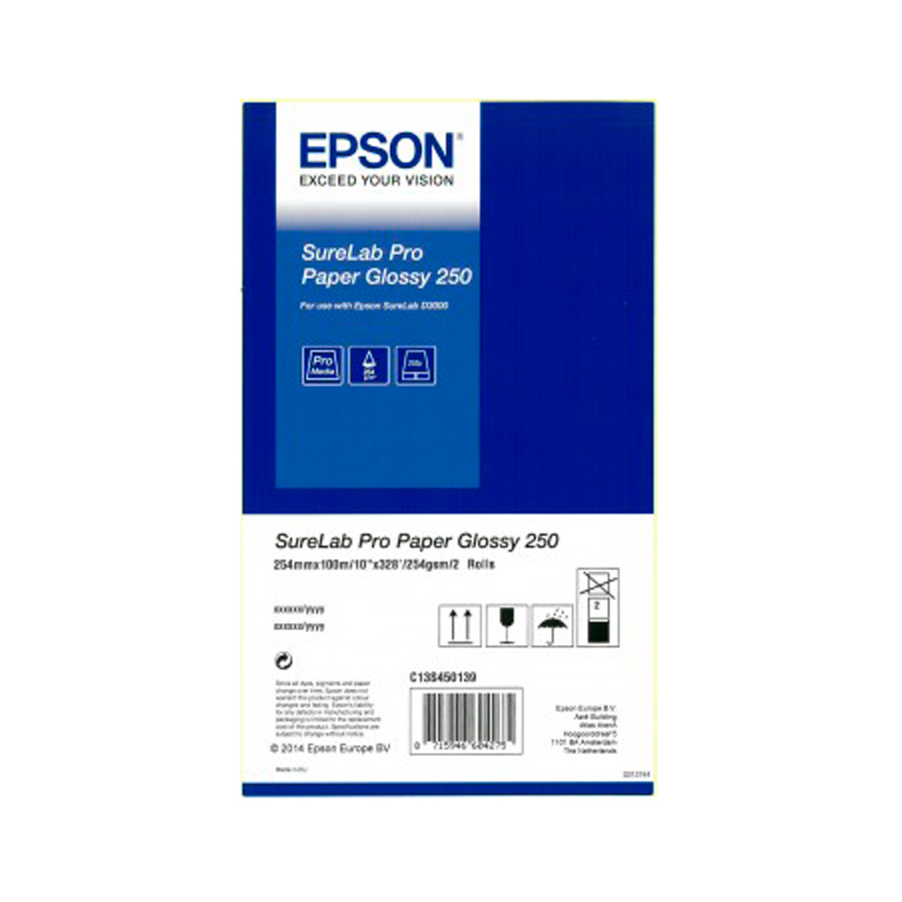 Epson SureLab SL-D3000 Papel Inkjet 250 25,4x100 Brillo Caja con 2 ...