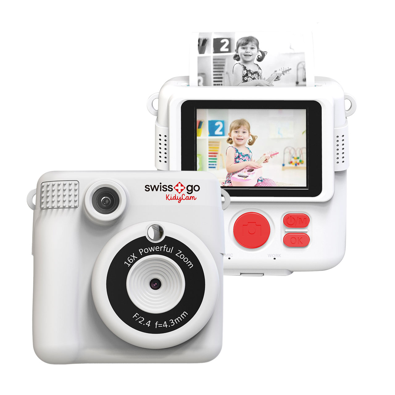 Swiss+Go Kidycam Cámara Digital Instantánea en papel térmico blanco y ...